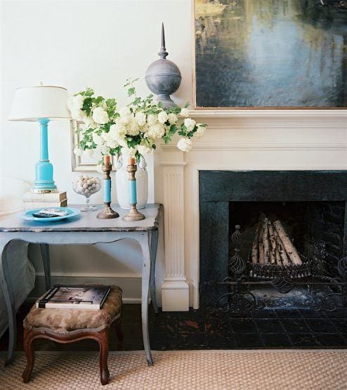 Our Ugly Brick Fireplace - He Vetoes Painting It! - Laurel Home