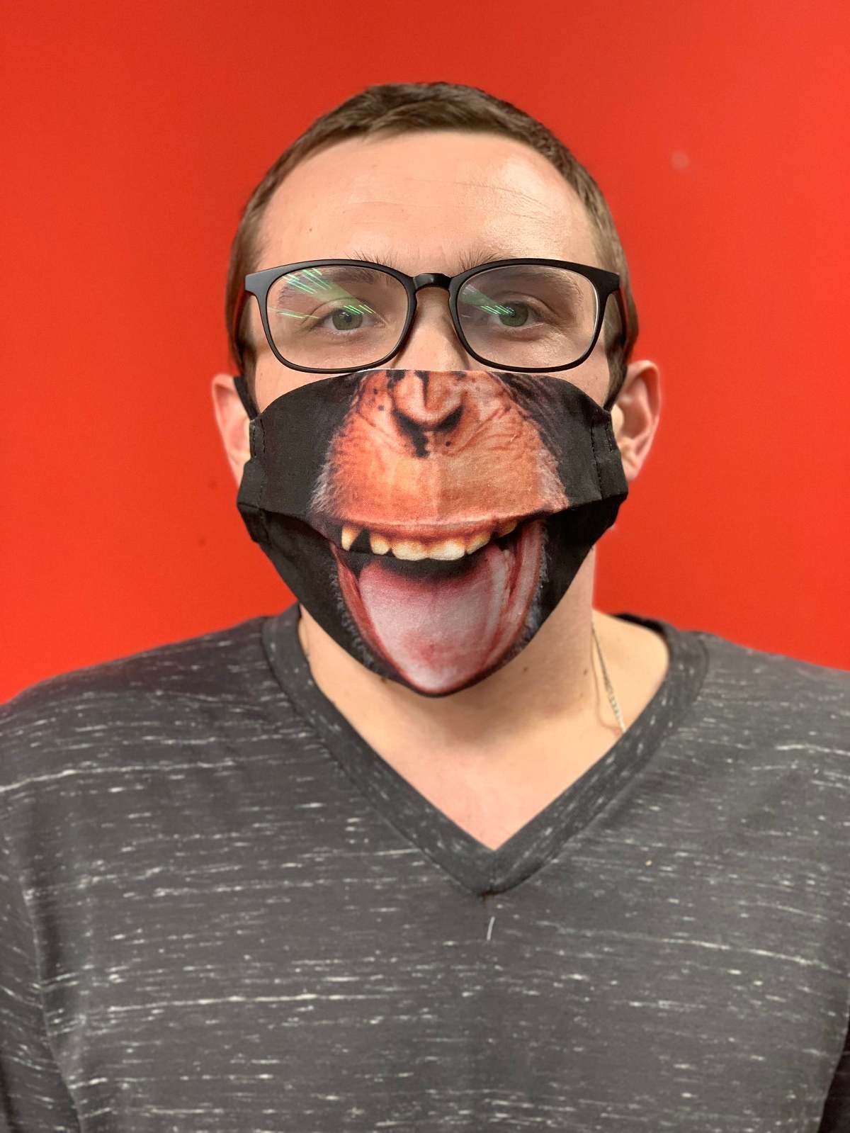 printed faces - monkey face - face mask - Laurel Home