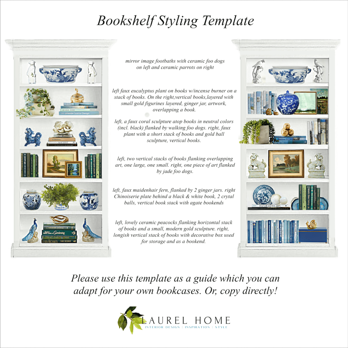 Bookshelf Styling-The Ultimate Guide with Templates! - Laurel Home