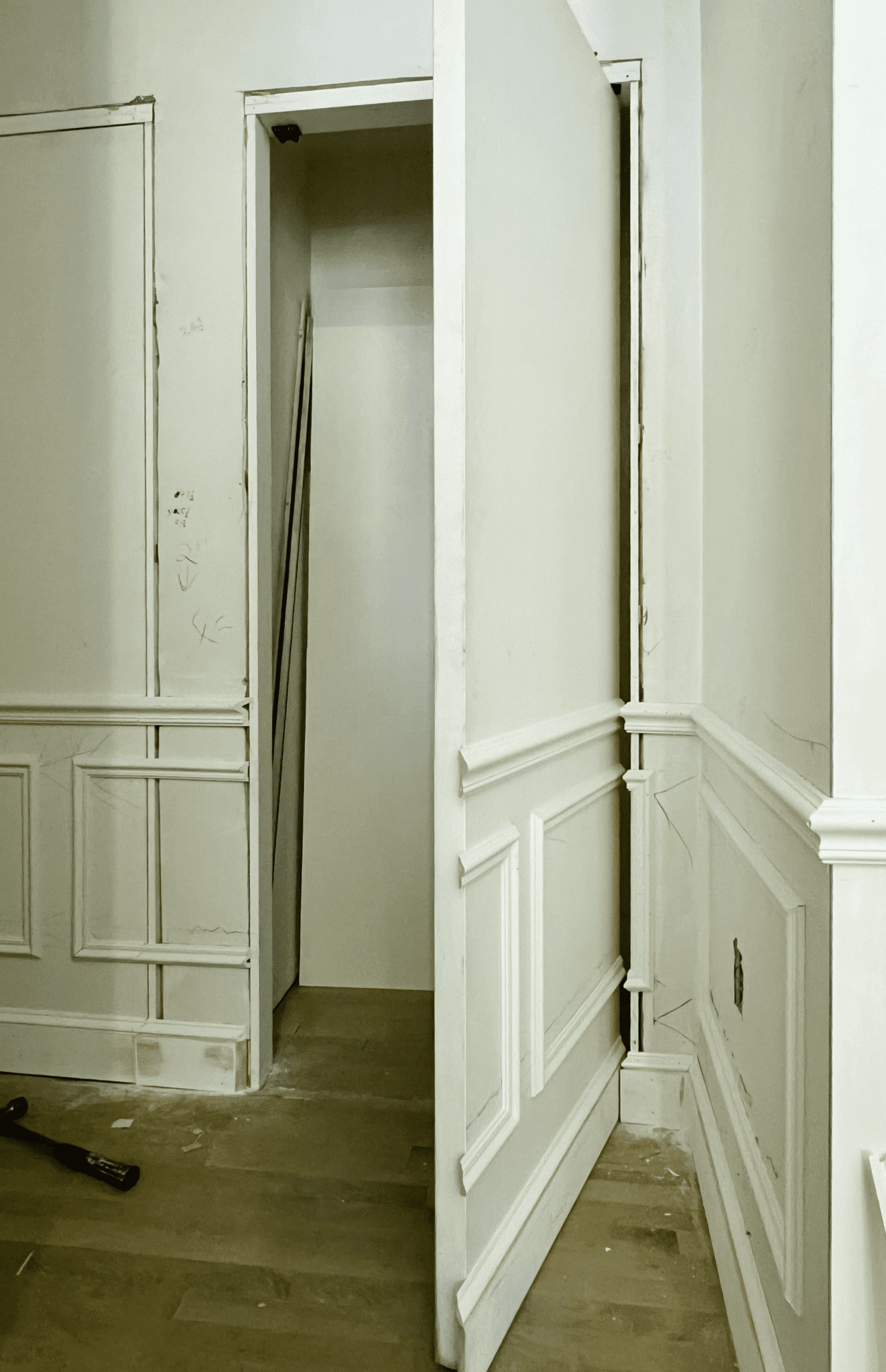 The Hidden Entry Doors With Wainscoting Are Finished! - Laurel Home