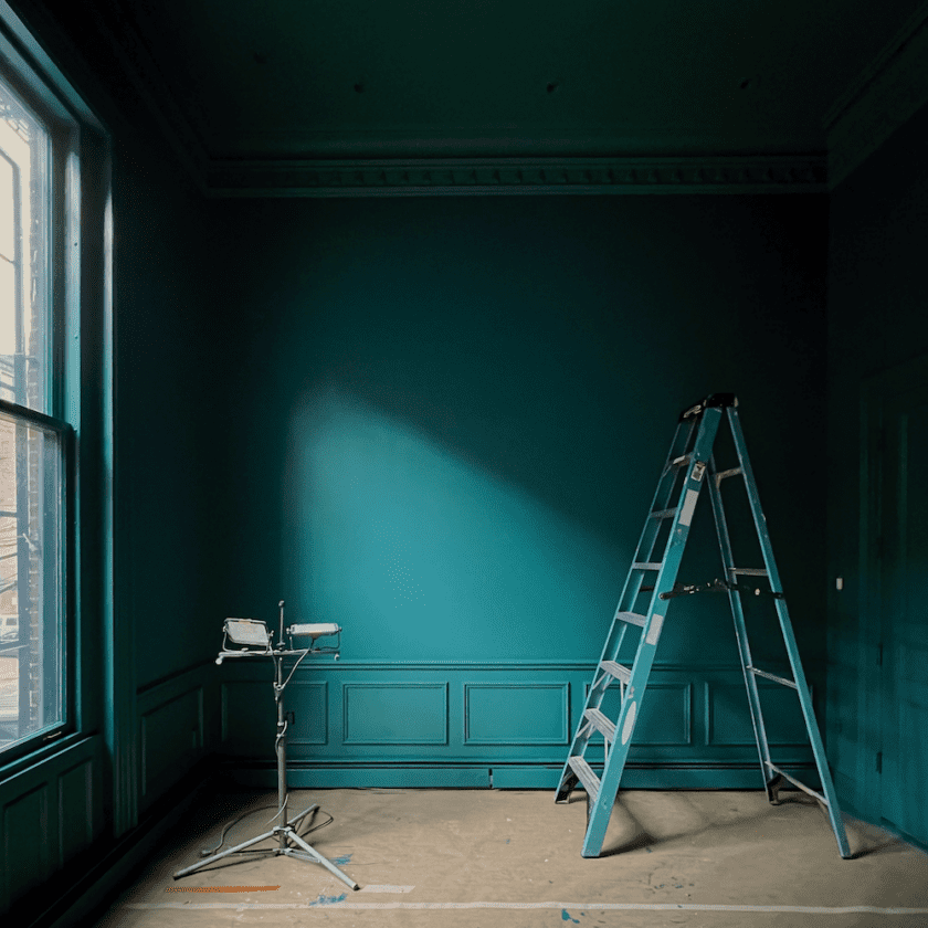 The Shocking Deep Paint Color In My Den! - Laurel Home