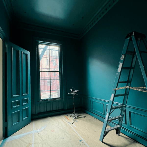 The Shocking Deep Paint Color In My Den! - Laurel Home